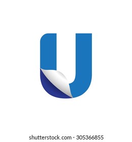 Letter Fold Icon Logo U Stock Vector (Royalty Free) 305366855 ...