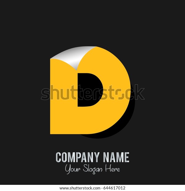 Letter Fold Yellow D Logo Alphabet Stock Vector (Royalty Free ...