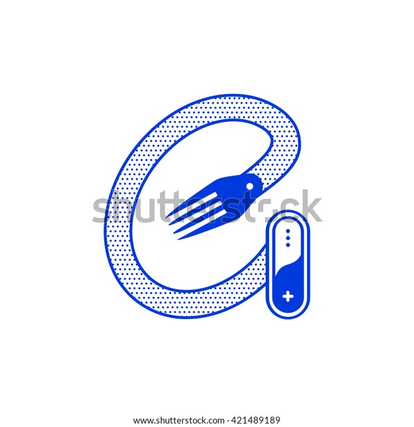 Letter Fork Minimal Outline Design Vector Stock Vector (Royalty Free ...