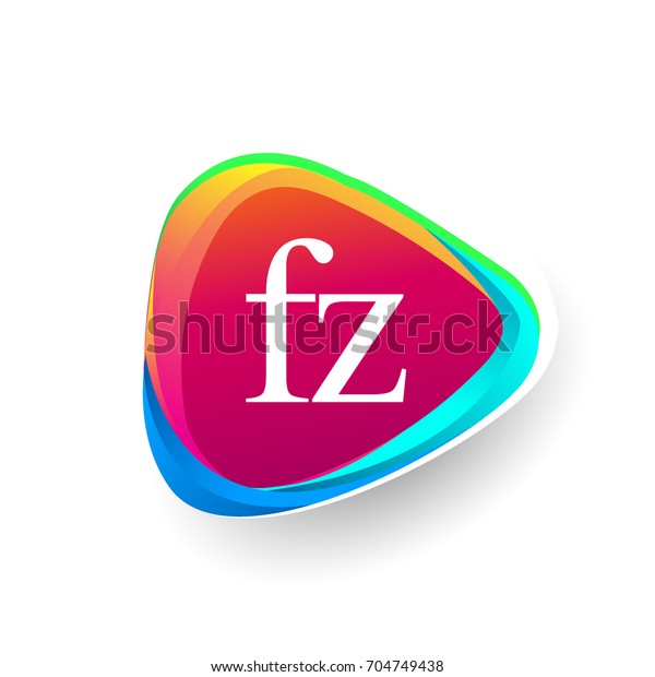 Letter Fz Logo Triangle Shape Colorful Stock Vector (Royalty Free ...