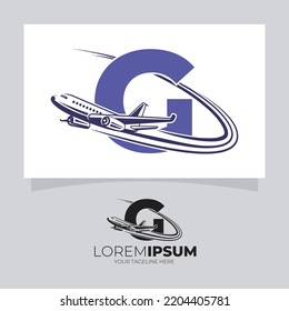 Letter G Airplane Logo Vector Design Stock Vector (Royalty Free ...