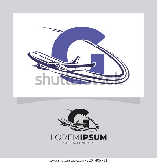 Letter G Airplane Logo Vector Design Stock Vector (Royalty Free ...
