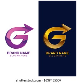 Letter G Arrow Logo Design Stock Vector (Royalty Free) 1639435507 ...
