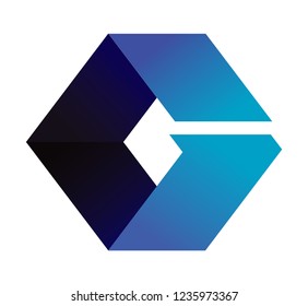 Letter G Box Logo Blue Stock Vector (Royalty Free) 1235973367 ...