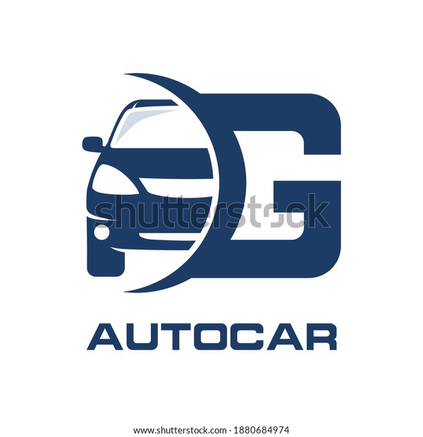 Letra G con plantilla de logotipo del vector del coche. Fuentes para ...