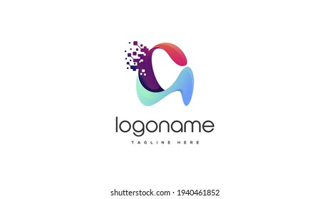Letter G Digital Logo Design Letter Stock Vector (Royalty Free ...