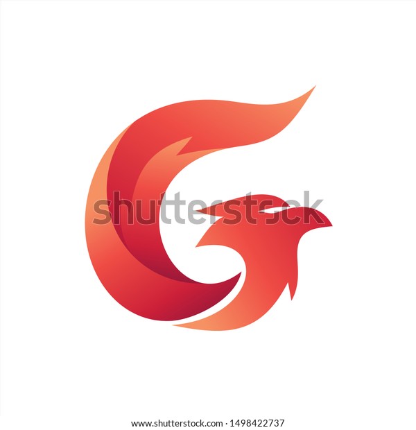 Letter G Eagle Fire Logo Design Stock Vector (Royalty Free) 1498422737