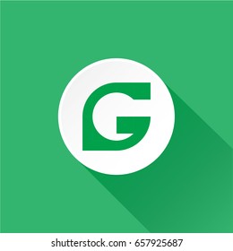 Letter G Flat Shadow Logo Template Stock Vector (Royalty Free ...