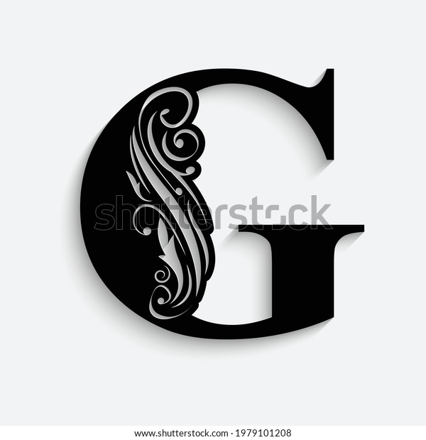 Letter G Flower Ornament Vector Logo Stock Vector (Royalty Free ...