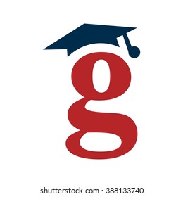 Letter G Graduation Cap Logo Stock Vector (Royalty Free) 388133740 ...