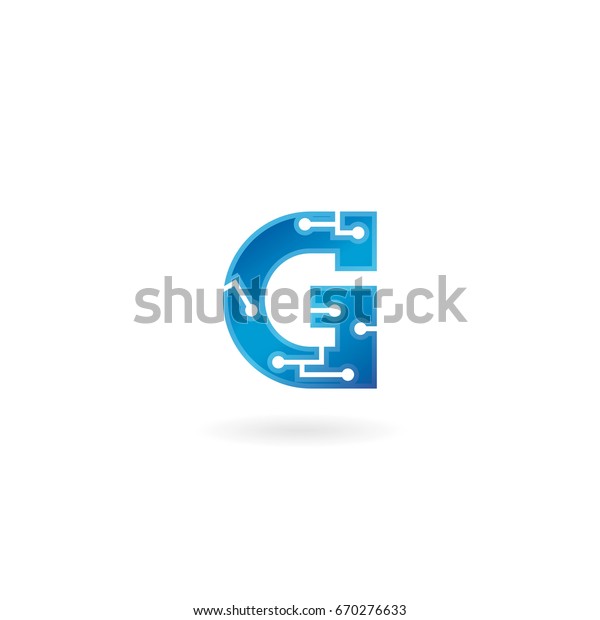 Letter G Icon Technology Smart Logo Stock Vector (Royalty Free ...