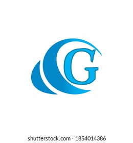 Letter G Initial Logo Blue Waves Stock Vector (Royalty Free) 1854014386 ...