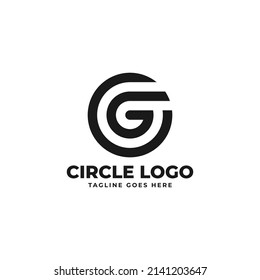 Letter G Inside Circle Clean Minimalist Stock Vector (Royalty Free ...