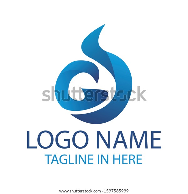 Letter G Logo Blue Circular Design Stock Vector (Royalty Free ...