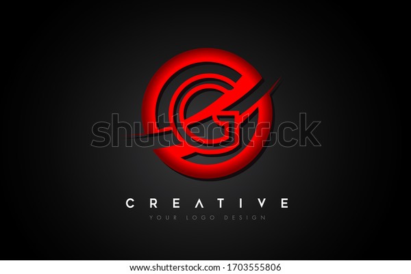 Letter G Logo Red Circle Swoosh Stock Vector (Royalty Free) 1703555806 ...