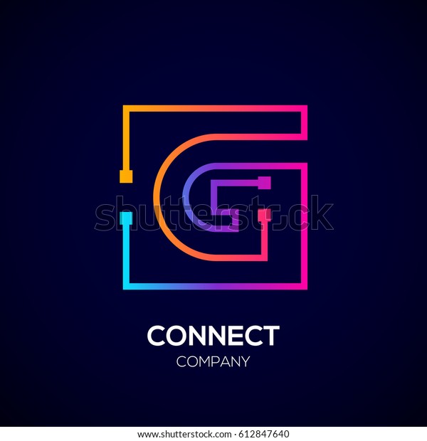 Letter G Logo Square Shape Colorful: стоковая векторная графика (без ...