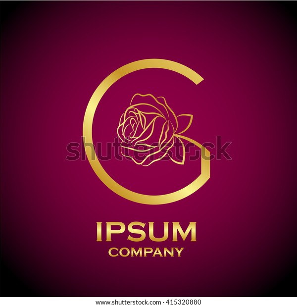 Letter G Logorose Flower Gold Beauty Stock Vector (Royalty Free) 415320880