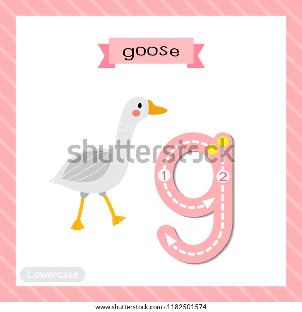 Letter G lowercase cute children colorful zoo and animals ABC alphabet ...
