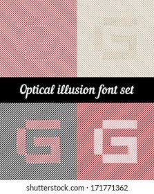 Letter G Optical Illusion Pixel Font Stock Vector (Royalty Free ...