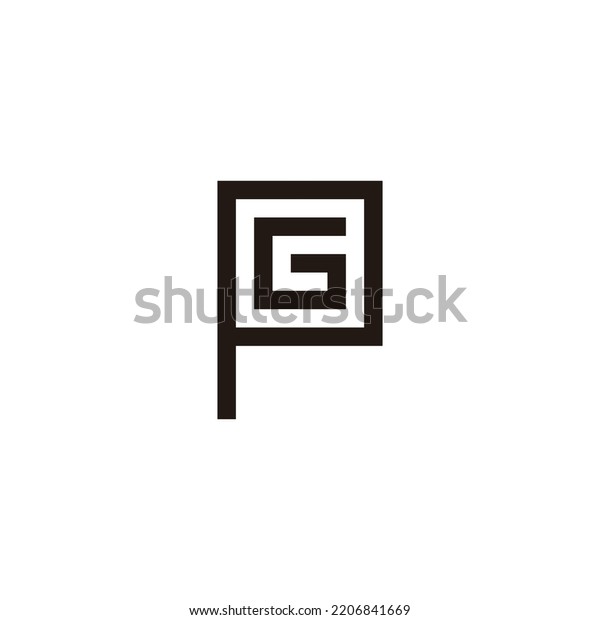 Letter G P Square Geometric Symbol Stock Vector (Royalty Free ...