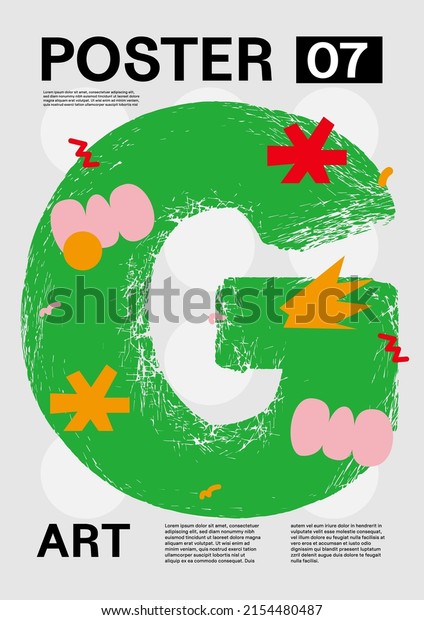 Letter G Poster Layout Design Alphabet 库存矢量图（免版税）2154480487 | Shutterstock