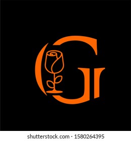 Letter G Rose Logo Vector Template Stock Vector (Royalty Free ...