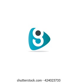 Letter G Rounded Triangle Shape Blue Stock Vector (Royalty Free ...