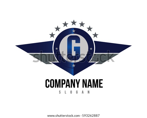 Letter G Shield Logo Stock Vector (Royalty Free) 593262887