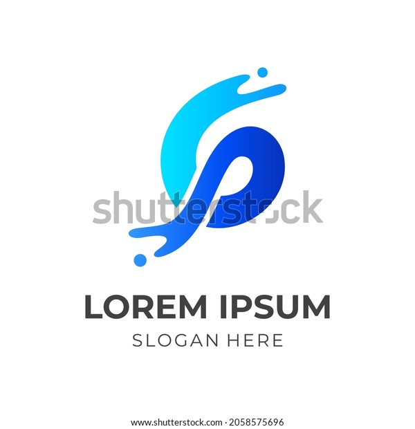 Letter G Splash Logo Concept Flat Stock Vector (Royalty Free ...