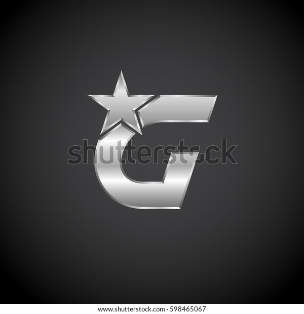Letter G Star Metallic Texture3d Glossy Stock Vector (Royalty Free ...