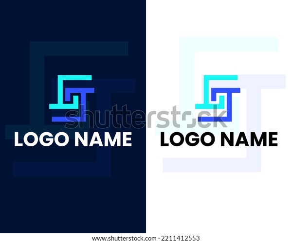 Letter G T Logo Design Template Stock Vector (Royalty Free) 2211412553 ...
