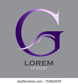 Letter G Violet Letters Stock Vector (Royalty Free) 714024559 ...