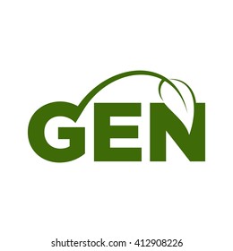 Letter Gen Leaf Symbol Logo Vector: vector de stock (libre de regalías ...