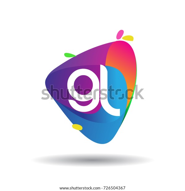 Letter Gl Logo Colorful Splash Background Stock Vector (Royalty Free ...