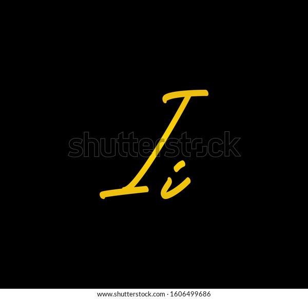 Letter Gold Cursive Alphabet Handwritten Signature: เวกเตอร์สต็อก (ปลอด ...