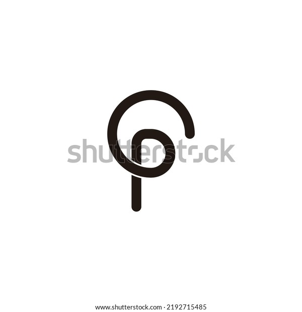 Letter Gp Connect Outline Geometric Symbol Stock Vector (Royalty Free ...