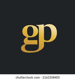 Letter Gp Logo Combination Gold Color Stock Vector (Royalty Free ...
