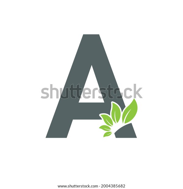 Letter Green Leaf Style Logo Symbol Stock Vector (Royalty Free ...