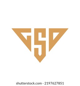 Letter Gso Logo Design Triangle Shape Stock Vector (Royalty Free ...