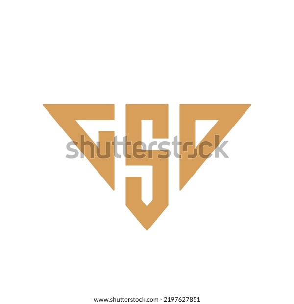 Letter Gso Logo Design Triangle Shape Stock Vector (Royalty Free ...