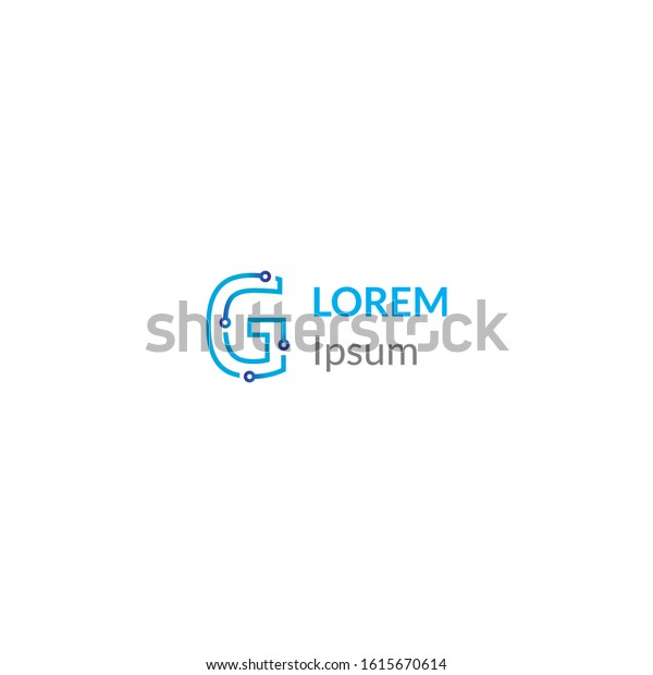 Letter Gtech Logo Concept Line Art Stock Vector (Royalty Free ...