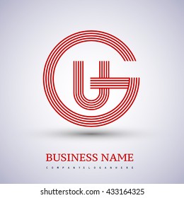 Letter Gu Ug Linked Logo Design Stock Vector (Royalty Free) 433164109