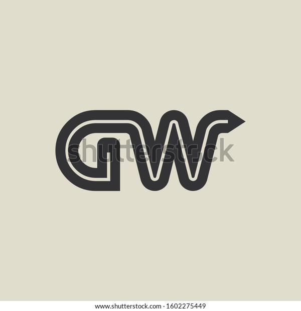 Letter Gw Pencil Shape Logo Design Stock Vector (Royalty Free ...