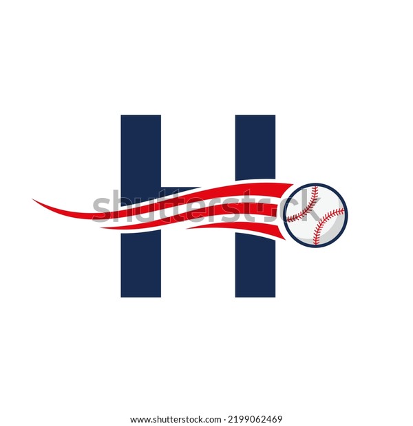 Letter H Baseball Logo Concept Moving Stock Vector (Royalty Free ...