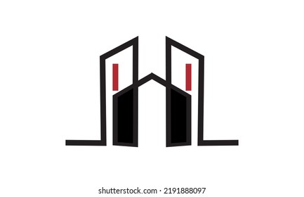 Letter H Building Logo Vector Design Stock Vector (Royalty Free ...