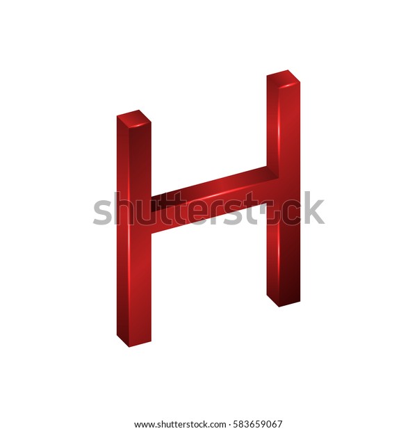 Letter H Character Realistic 3d Icon Stock Vector (Royalty Free ...