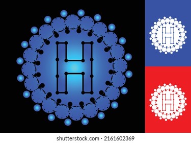 Letter H Circle Dot Logo Icon Stock Vector (Royalty Free) 2161602369 ...