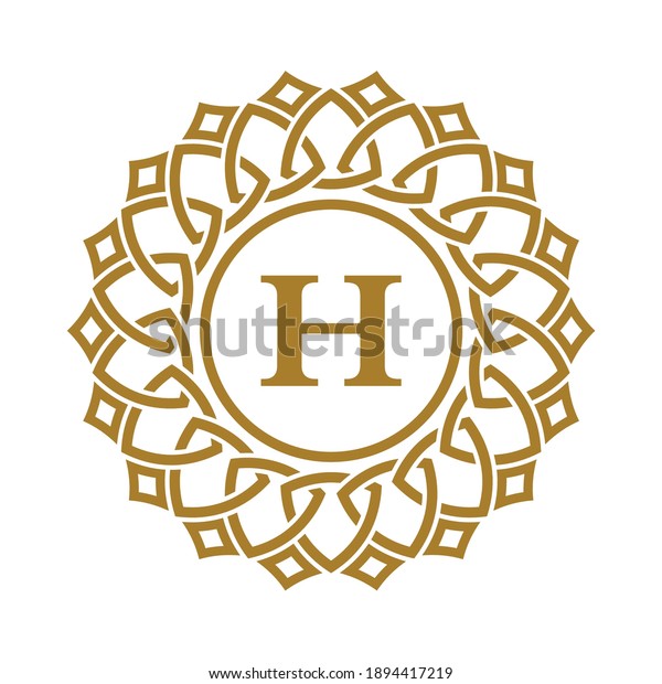 Letter H Crest Logo Design Template Stock Vector (Royalty Free ...