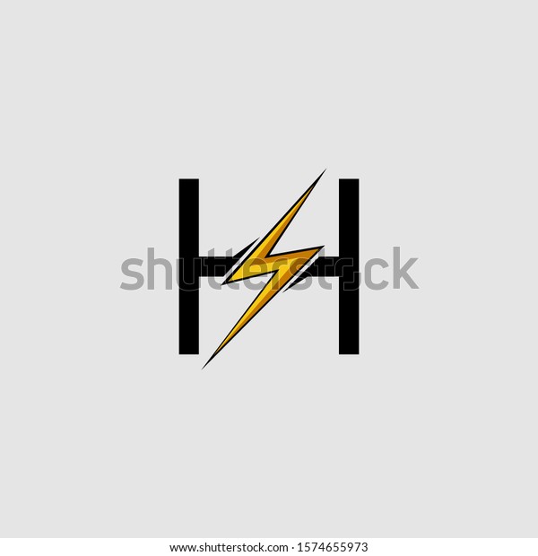 Letter H Electrical Bolt Logo Icon Stock Vector (Royalty Free ...