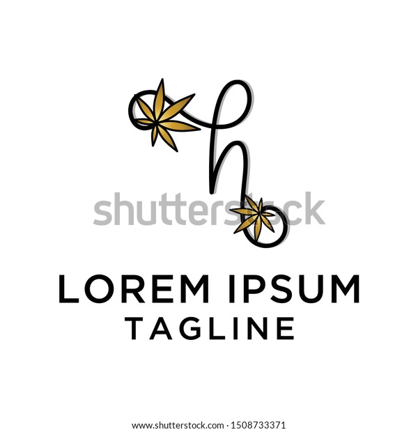 Letter H Flower Logo Design Template Stock Vector (Royalty Free ...